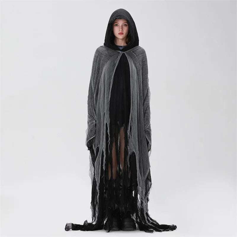 Women's Ripped Hooded Cape Black – Goth N' Rock