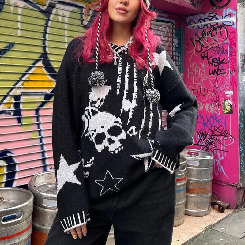 Long Sleeve Knitted Jumper – Goth N' Rock