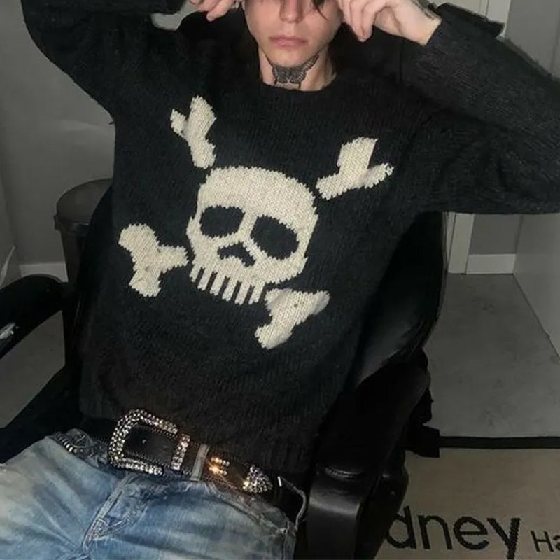Men's Skull Sweater | Edgy & Stylish Gothic Knitwear – Goth N' Rock