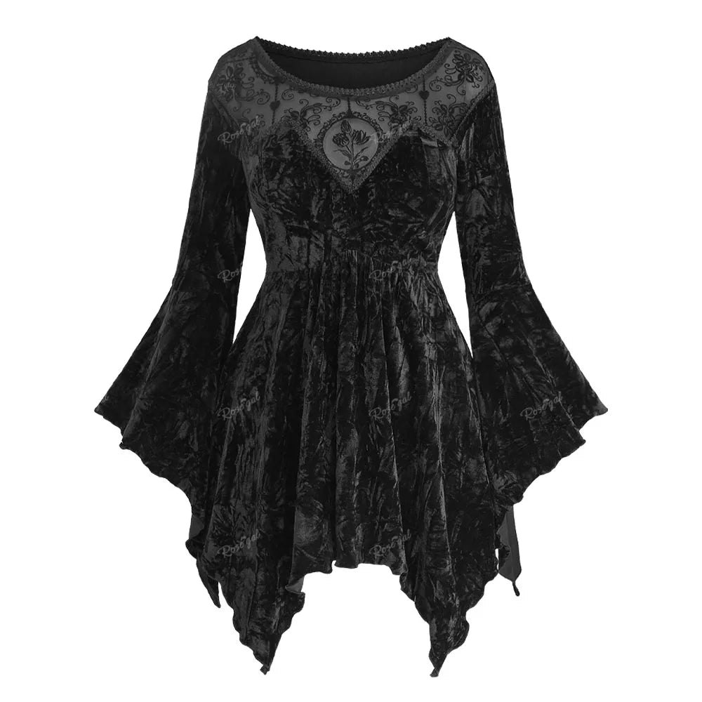 Women's Velvet Gothic Top Black – Goth N' Rock