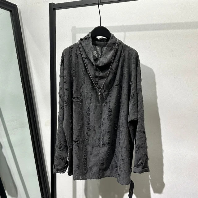 Men's Gothic Ripped Sweater Gray – Goth N' Rock