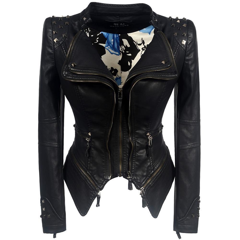 Gothic Leather Jacket Stylish Autumn Jacket – Goth N' Rock