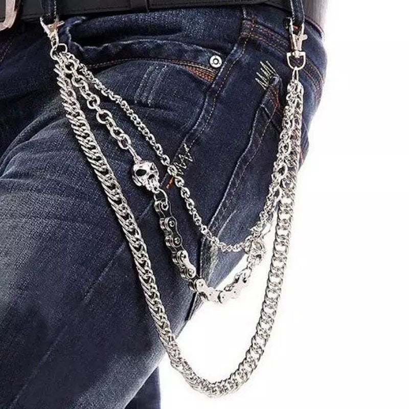 Silver Skull Belt Chain | Bold Gothic Accessory – Goth N' Rock