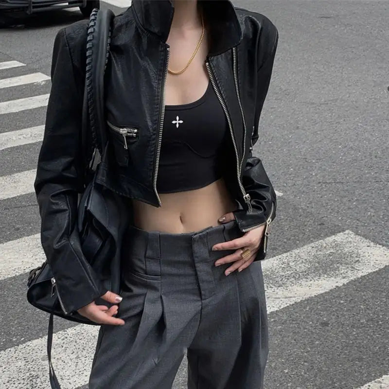 Cropped Leather Jacket – Goth N' Rock