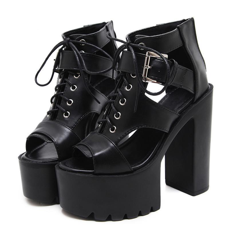 Gothic Platform Shoes Summer Gladiator Sandals – Goth N' Rock
