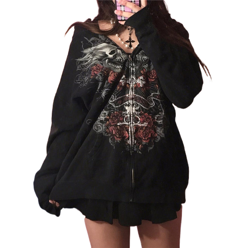 Oversize Skull Hoodie – Goth N' Rock