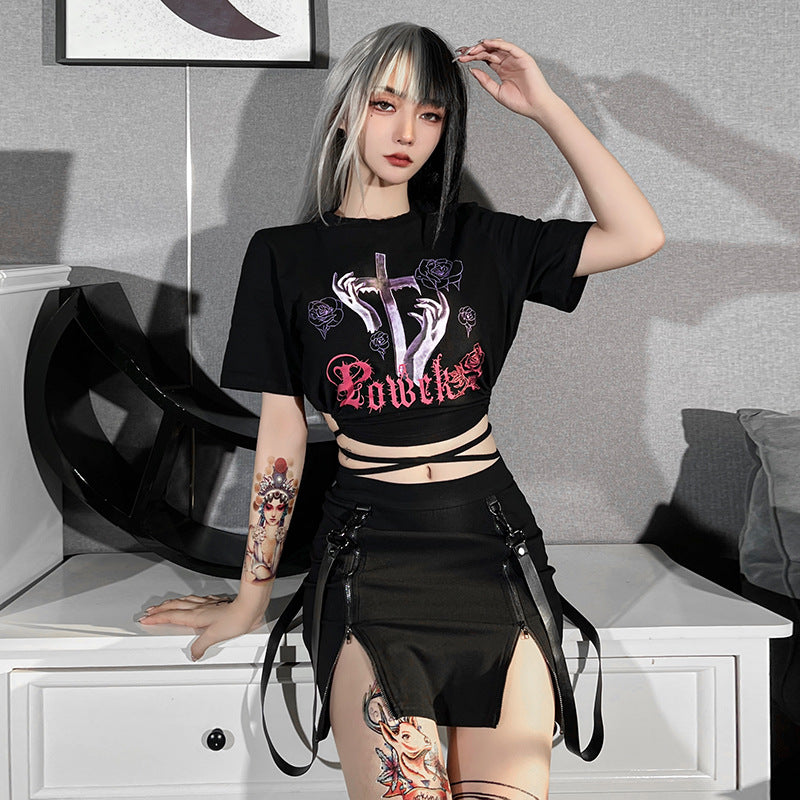 Crop Top with Straps – Goth N' Rock