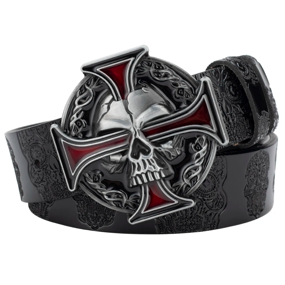 Skull Leather Belt – Goth N' Rock