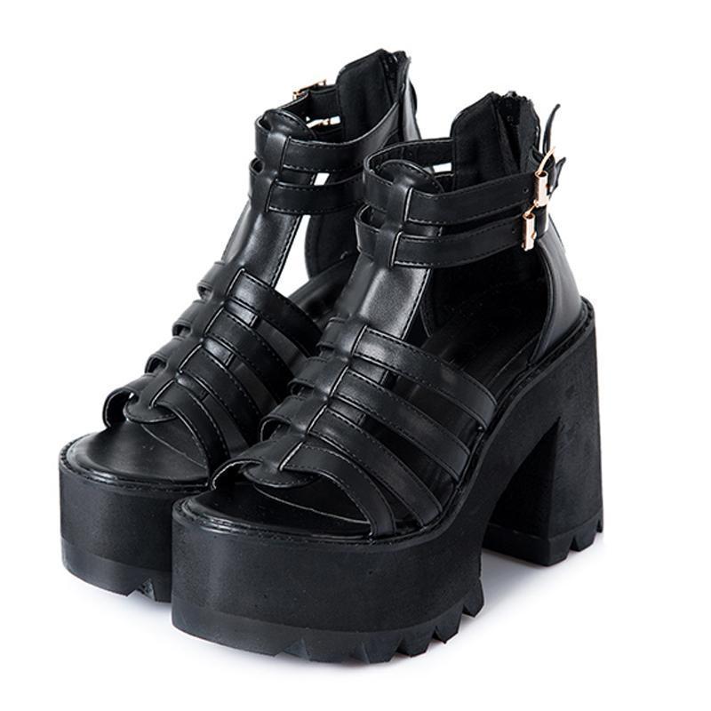 Gothic Platform Sandals Punk Shoes – Goth N' Rock
