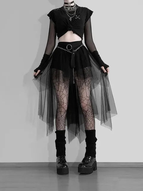 Gothic Mesh Skirt – Goth N' Rock